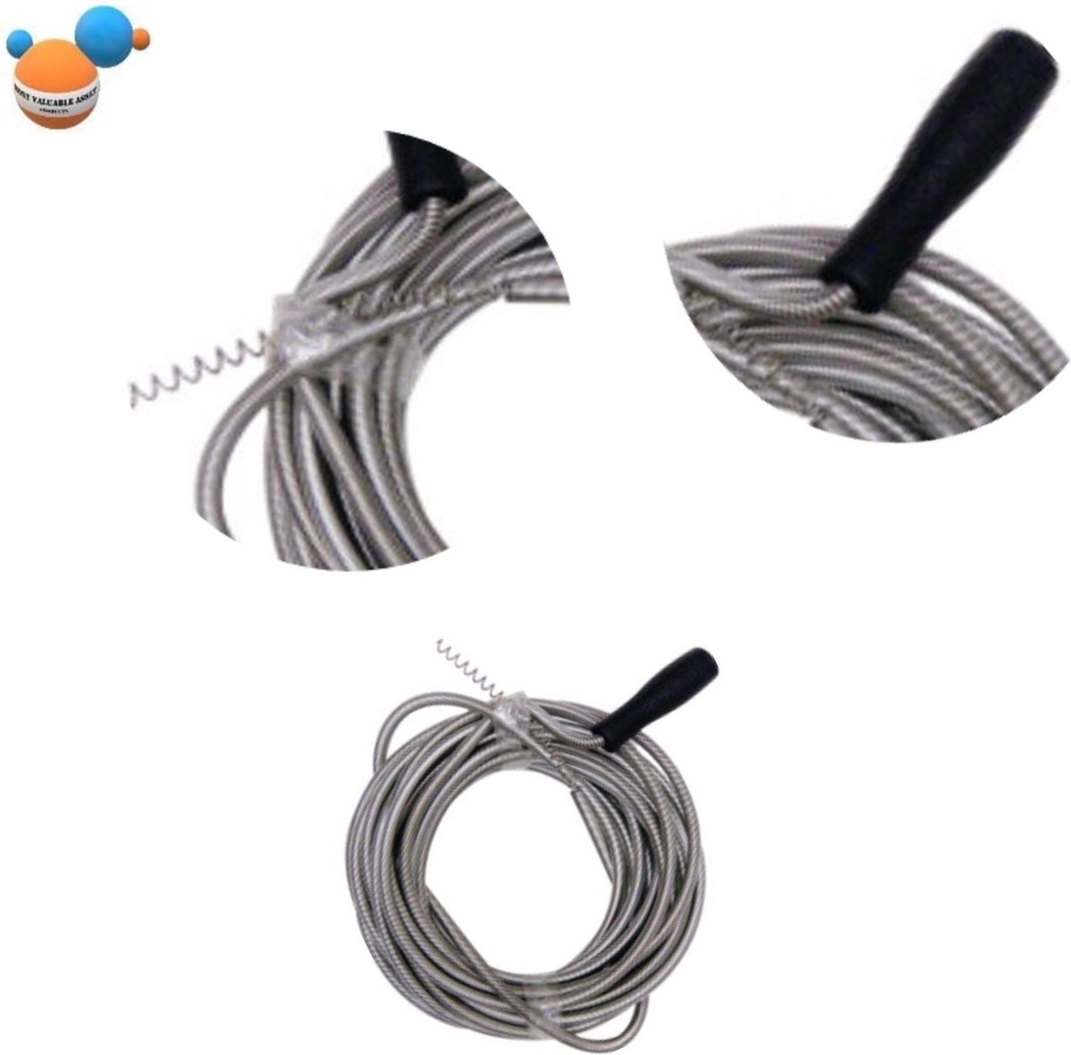 Gootsteen ontstopper - Ontstoppingsveer - Metalen rioolveer 2,5 meter ...