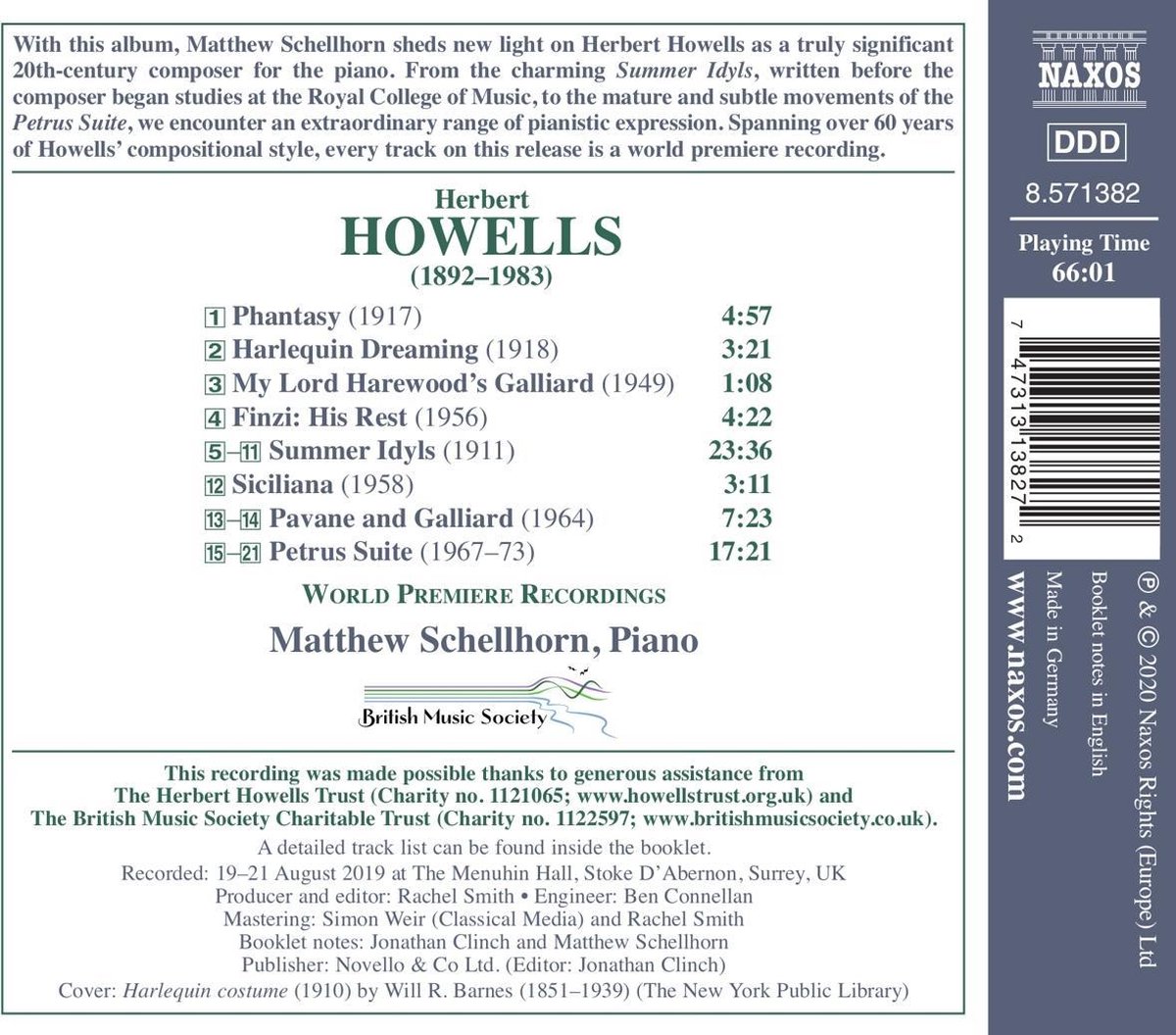 Herbert Howells: Piano Music. Vol. 1, H. Howells | CD (album) | Muziek ...