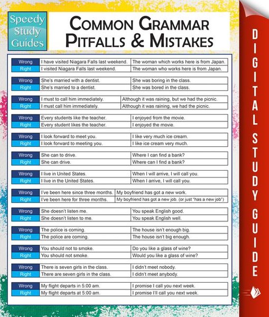 Common Grammar Pitfalls And Mistakes (Speedy Study Guides) (ebook), Speedy Publishing... | bol.com