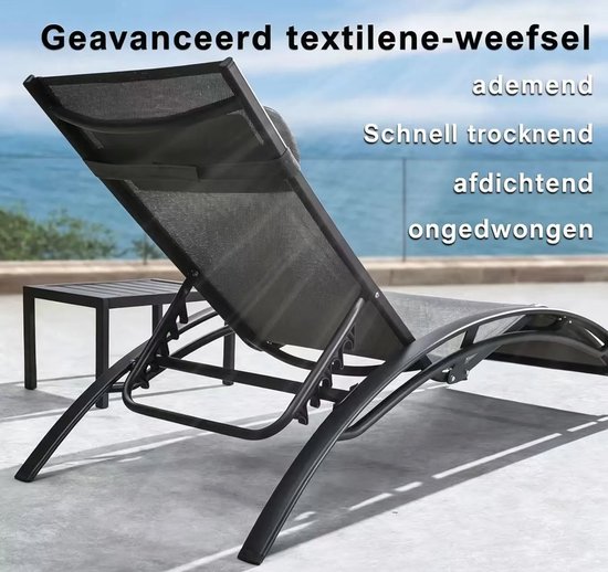 Purple Leaf Tweepersoons Aluminium Tuinligstoel Met Kussen – Wind- en ...