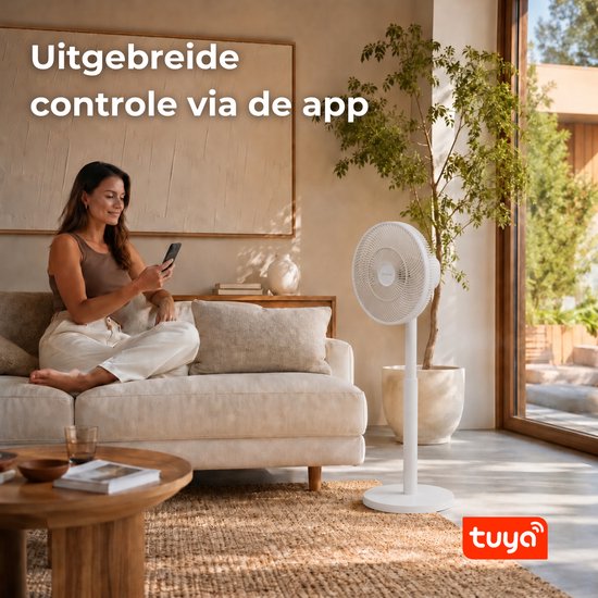 Evolar Smart Ventilator Staand - 18W - Statiefventilator - WiFi - App ...