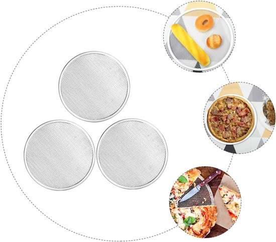 Pizzapan Gaten - Bakset Gaas - Pizza Bakken - Gegoten Uit Eén Stuk - 3 ...