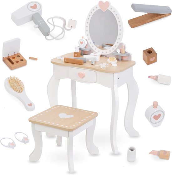 Aura® Make Up Tafel Kind - Kaptafel Kind - Make Up Tafel Kinderen - Wit ...