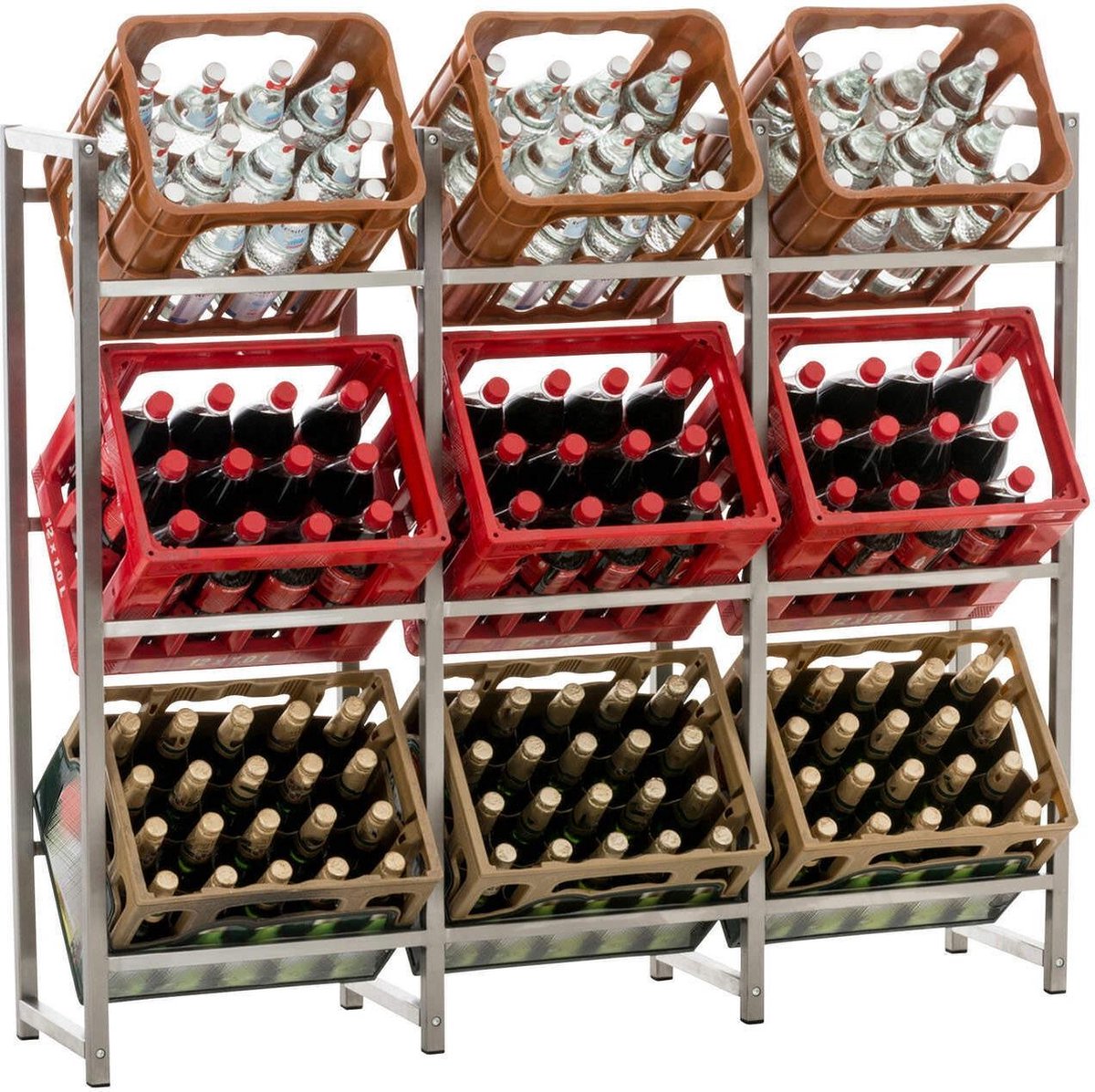 Clp Lennert - Krattenrek - (voor 9 kratten) - RVS | bol.com