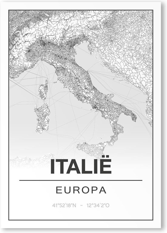Poster/plattegrond ITALIE - A4 | bol