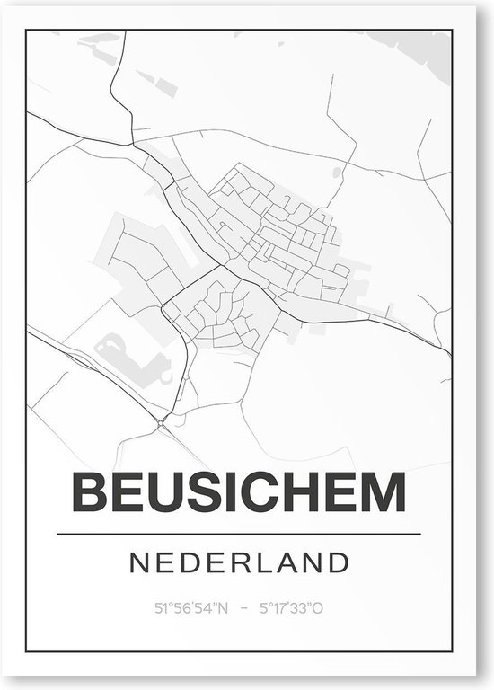 Poster/plattegrond BEUSICHEM - 30x40cm | bol