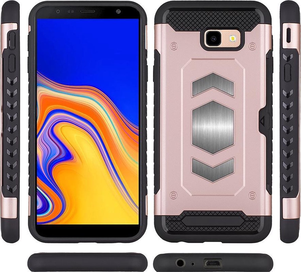 Samsung Galaxy J4 Plus (2018) Luxe Armor Case - Rose goud - van Bixb | bol