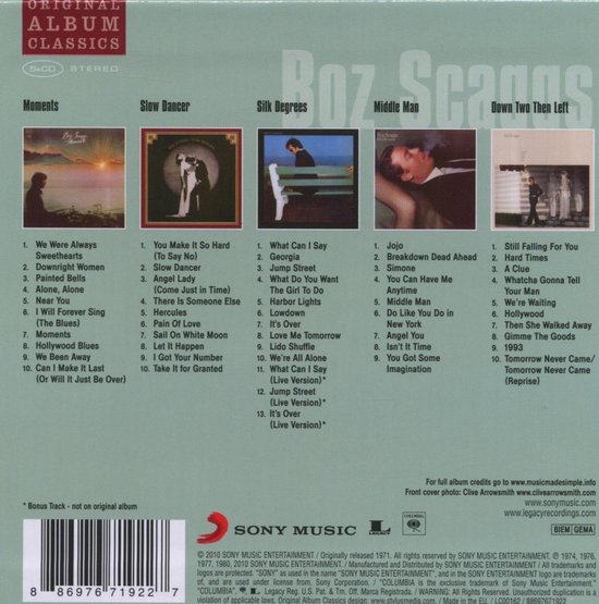 Original Album Classics, Scaggs, Boz | Muziek | bol.com