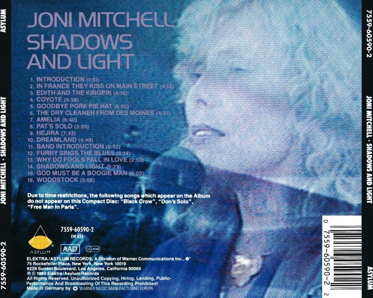 Shadows And Light, Joni Mitchell | CD (album) | Muziek | bol