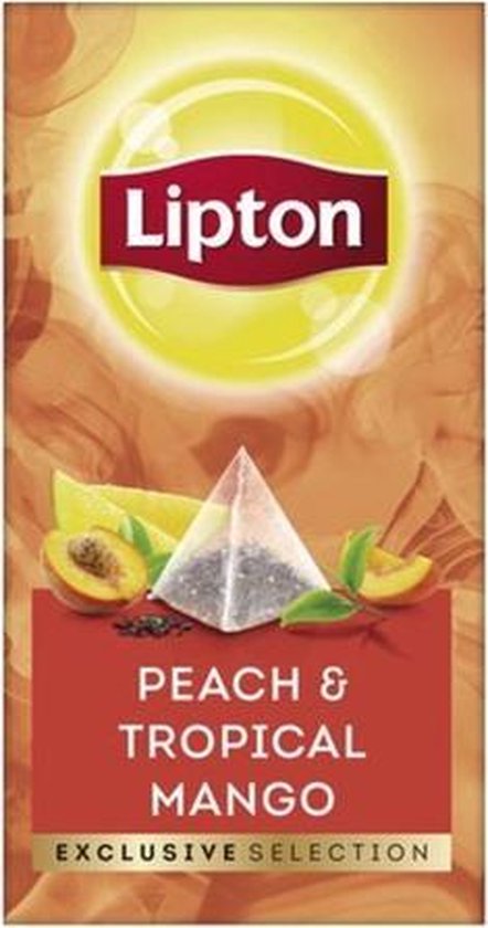 Lipton - Exclusive selection thee Perzik mango - 25 Pyramide zakjes ...