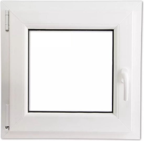 vidaXL PVC raam met driedubbele beglazing en handvat rechts 600 x 600 ...