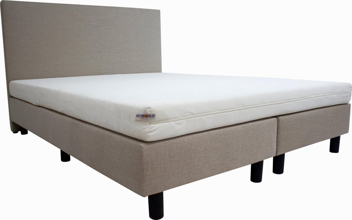 120x200 Hotel boxspring creme|beige inclusief matras SG25 | bol.com