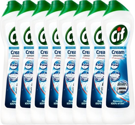 CIF Cream Original - 8 x 500 ml - Schuurmiddel - Voordeelverpakking ...