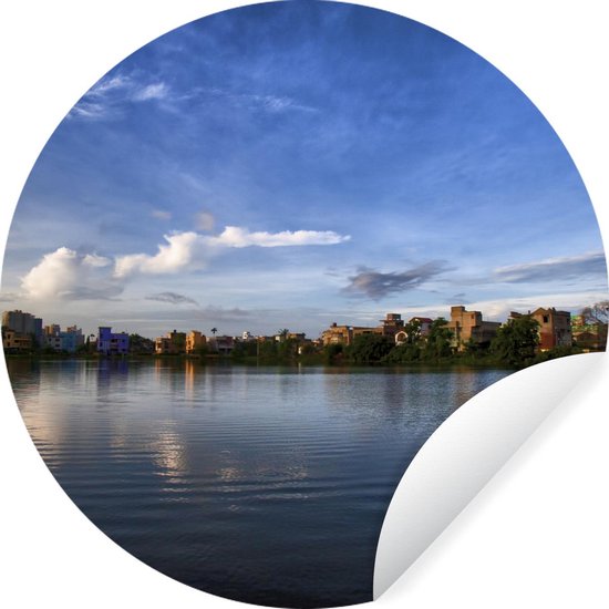 Calcutta Skyline in the morning - India Wall Circle Sticker papier ...