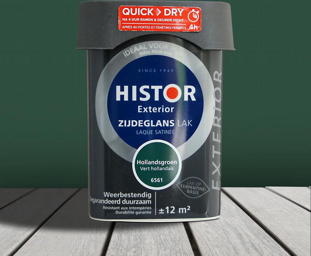 Histor Exterior Lacquer Satin Gloss 0.75 litres - Hollandsgroen | bol.com