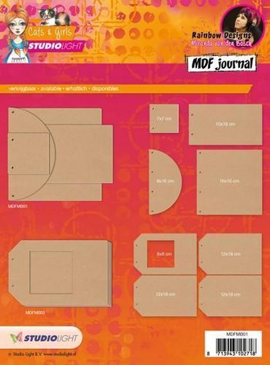 Studio Light MDF journal Mixed Media Rainbow Designs nummer 01 | bol