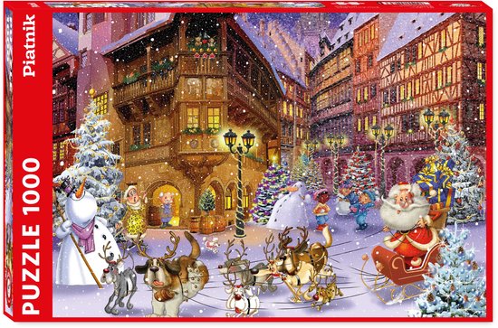 Piatnik puzzel kerst dorp 1000 stukjes - legpuzzel winter thema. | bol