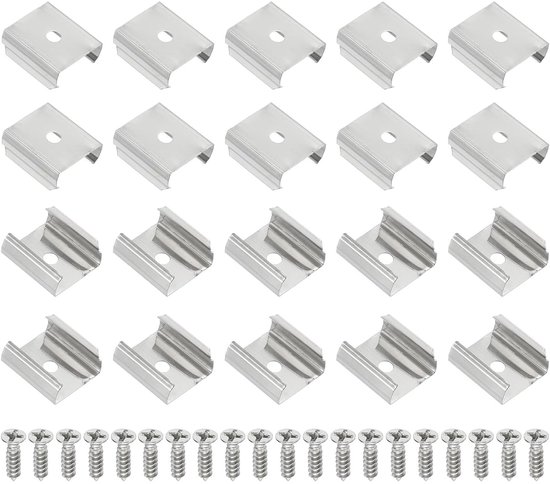 LED Strip Clips - 60pcs RVS Bevestigingsclips - Houder met Schroeven ...