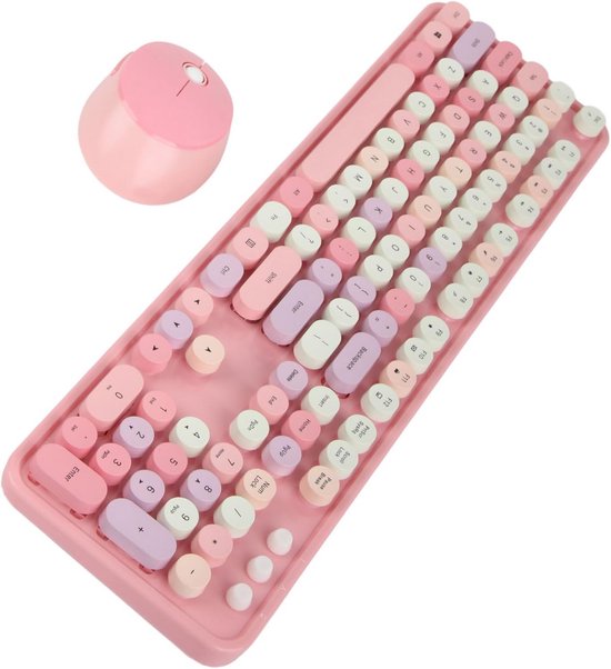 2.4GHz Draadloos Toetsenbord en Muis Set – Ergonomisch & Stiller – Plug ...