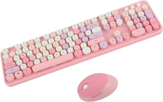 2.4GHz Draadloos Toetsenbord en Muis Set – Ergonomisch & Stiller – Plug ...