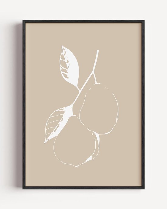 Stijlvolle Perentekening Poster - Poster 80x120 cm - Sfeervolle ...