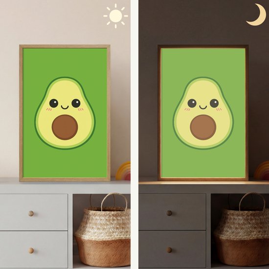 Nachtlampje 40x60 cm - Kinder lamp - Avocado - Groen - Speels ...