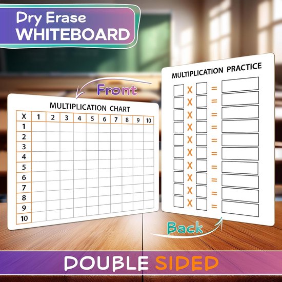 2x Herbruikbaar Whiteboard Tafel van Vermenigvuldiging - Magneetbord ...