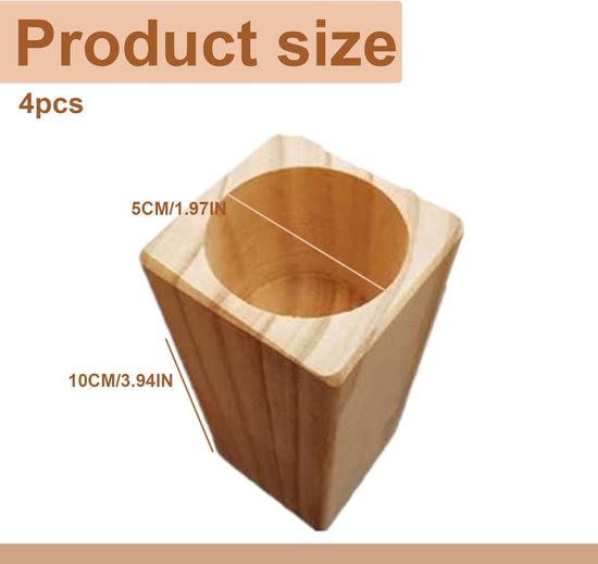 Set van 4 Houten Meubelverhogers 10 cm - Stabiele Verhogers voor Bedden ...