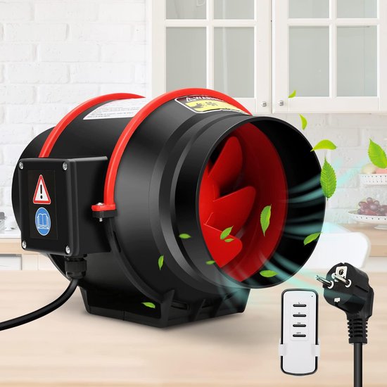 Rookafzuiging Buisventilator 100mm met Afstandsbediening - 2 ...