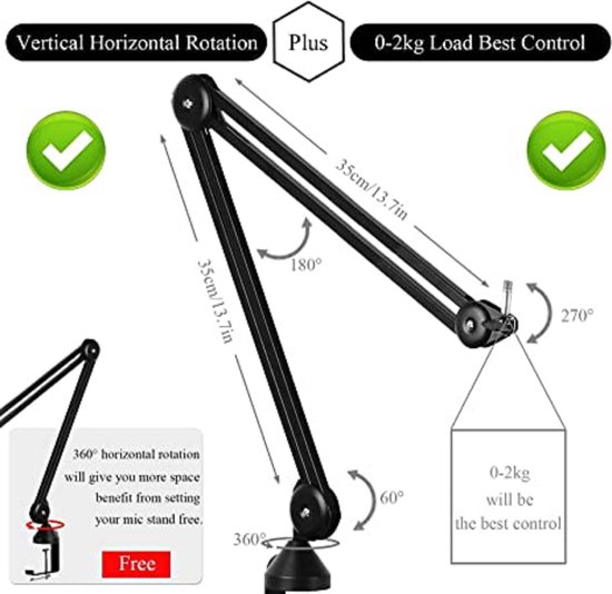microfoon arm / Microfoon Boom Arm Mic Stand Verstelbare / Microphone ...