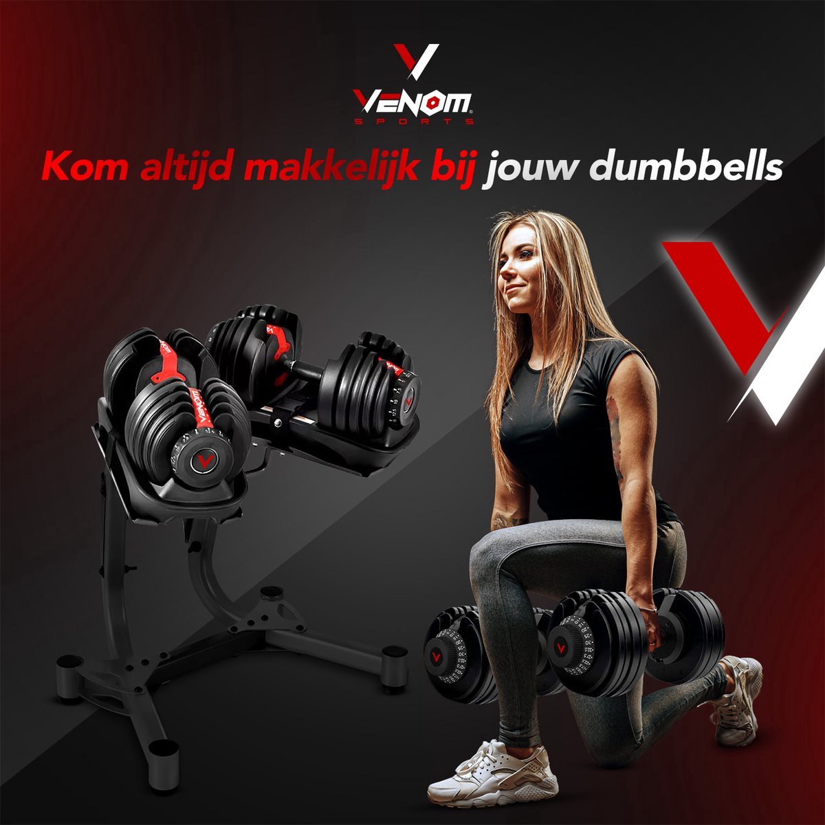 Venom Sports Dumbbell Rek – professionele dumbbell stand – duurzaam en ...
