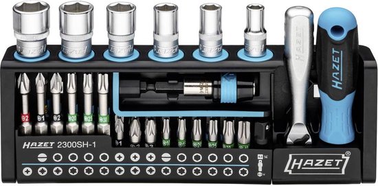 Hazet SmartHolder 2300SH-1 Bitset 39-delig Plat, Kruiskop Phillips, Kruiskop Pozidriv,... | bol.com