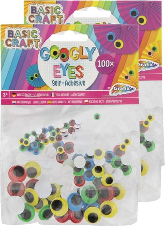 Wiebelogen - 200x - gekleurd - zelfklevend - plak oogjes/googly eyes | bol