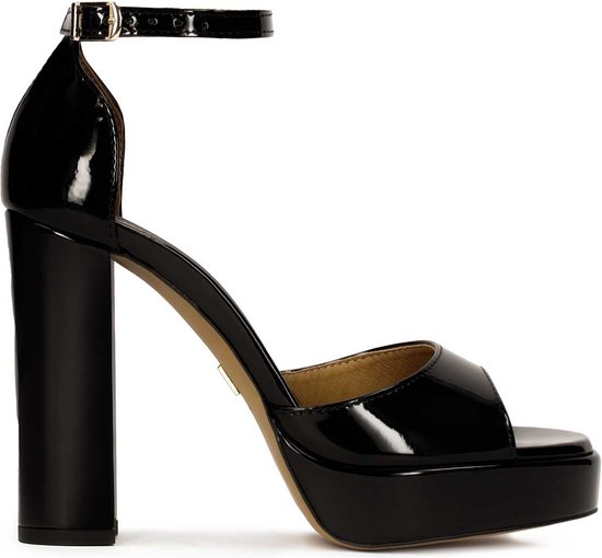 Lacquered platform sandals with full heel | bol