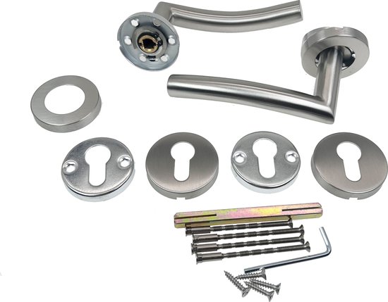 Deurklink / Deurbeslag Type Curved- rvs uitvoering | bol.com