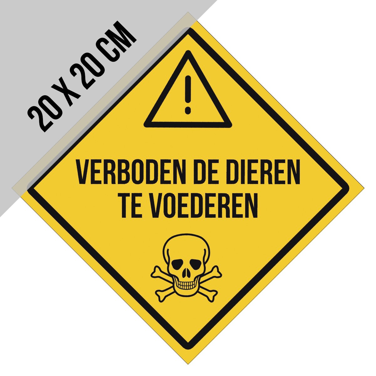 Sticker/ pictogram | "Verboden de dieren te voederen" | 20 x 20 cm ...