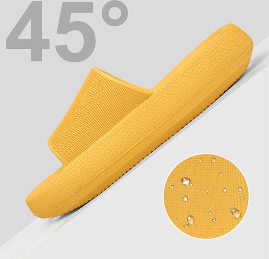 Geweo Badslippers Dame/Heren - Slippers - Waterdicht - Zwembad - Geel ...