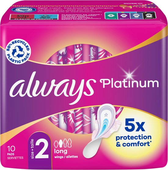 16x Always Maandverband Platinum Long 10 stuks | bol