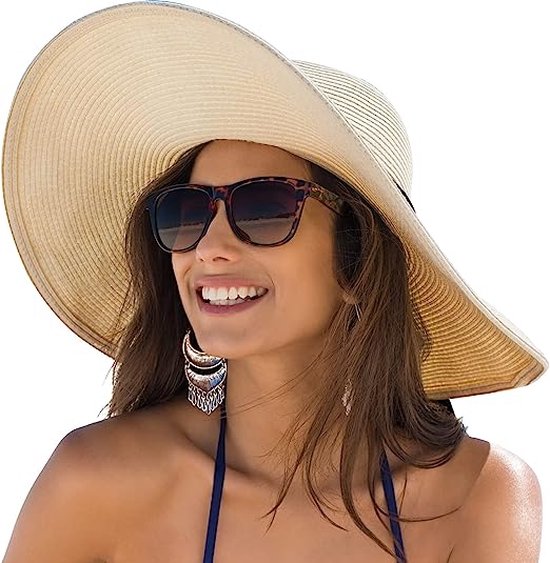 Zonnehoed Dames - Zomerhoed - Strohoed UV - Strandhoed - Hoed voor ...