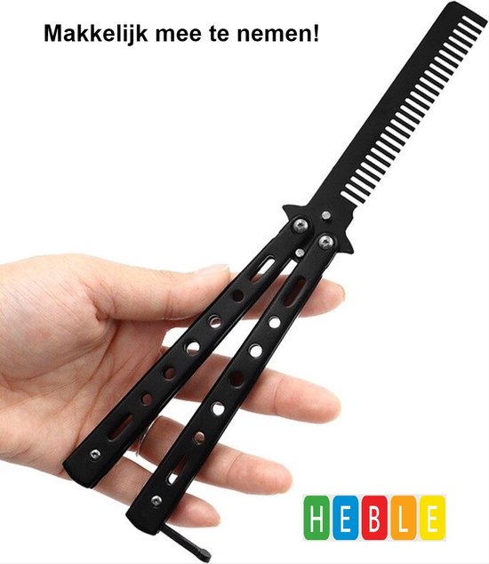 Vlindermes Kam `Rock N Roll` - Vlinderkam - Butterfly Knife - van Heble ...