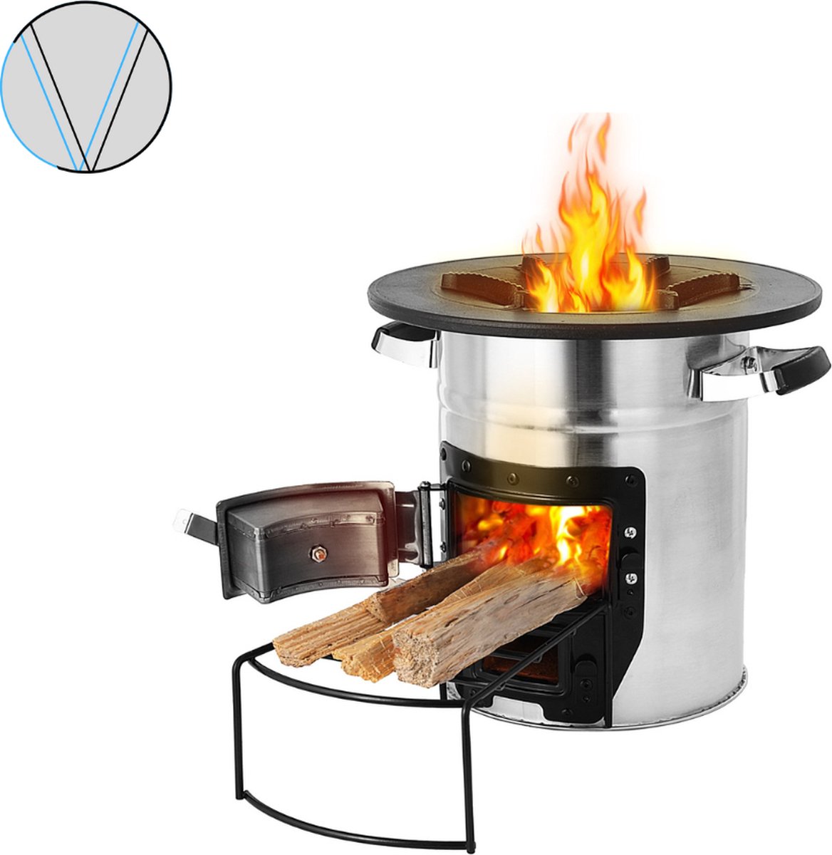 Rocket Stove - Camping Kachel 4 In 1 - Kooktoestel Op Houtvuur ...