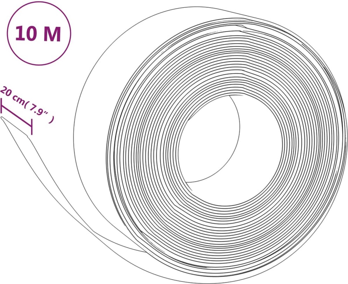 Furniture Limited - Tuinranden 2 st 10 m 20 cm polyetheen zwart | bol.com