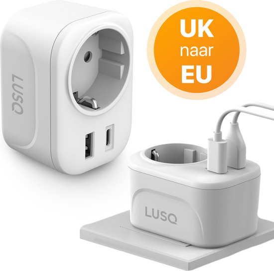 LUSQ® Reisstekker Engeland/UK - Wereldstekker Type G - USB-C & USB-A ...