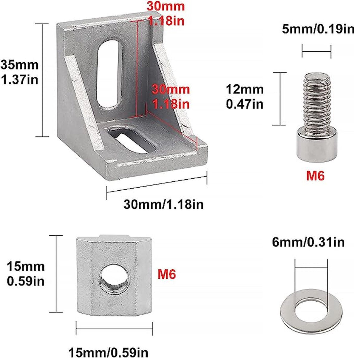 Hoekverbinders / kastverbinders/meubelverbinders/hoekverbi 30pcs ...
