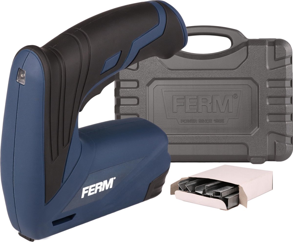 FERM Accu Tacker - 3,6V - 1.5Ah - Li-Ion - Incl. Sneloplader, 1000 ...