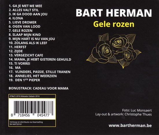 Gele Rozen (De Grootste Hits), Bart Herman | CD (album) | Musique | bol.com