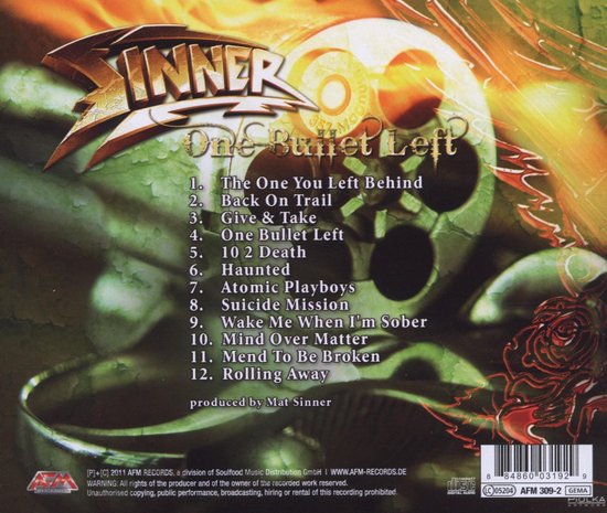 One Bullet Left, Sinner | CD (album) | Muziek | bol