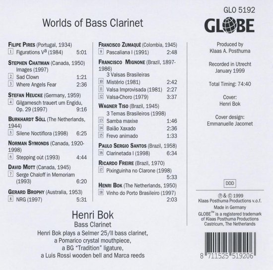 Worlds of Bass Clarinet / Henri Bok, Henri Bok | Muziek | bol