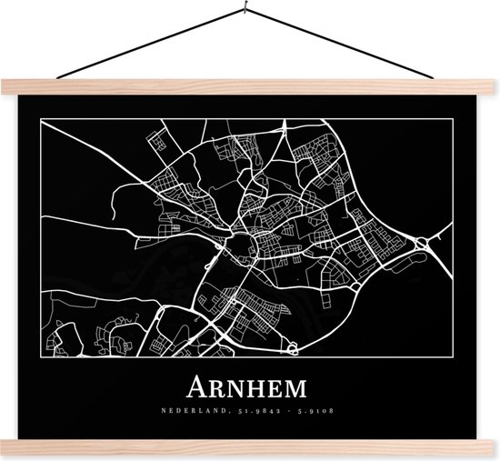Posterhanger incl. Poster - Schoolplaat - Stadskaart - Arnhem - Plattegrond - Kaart -... | bol