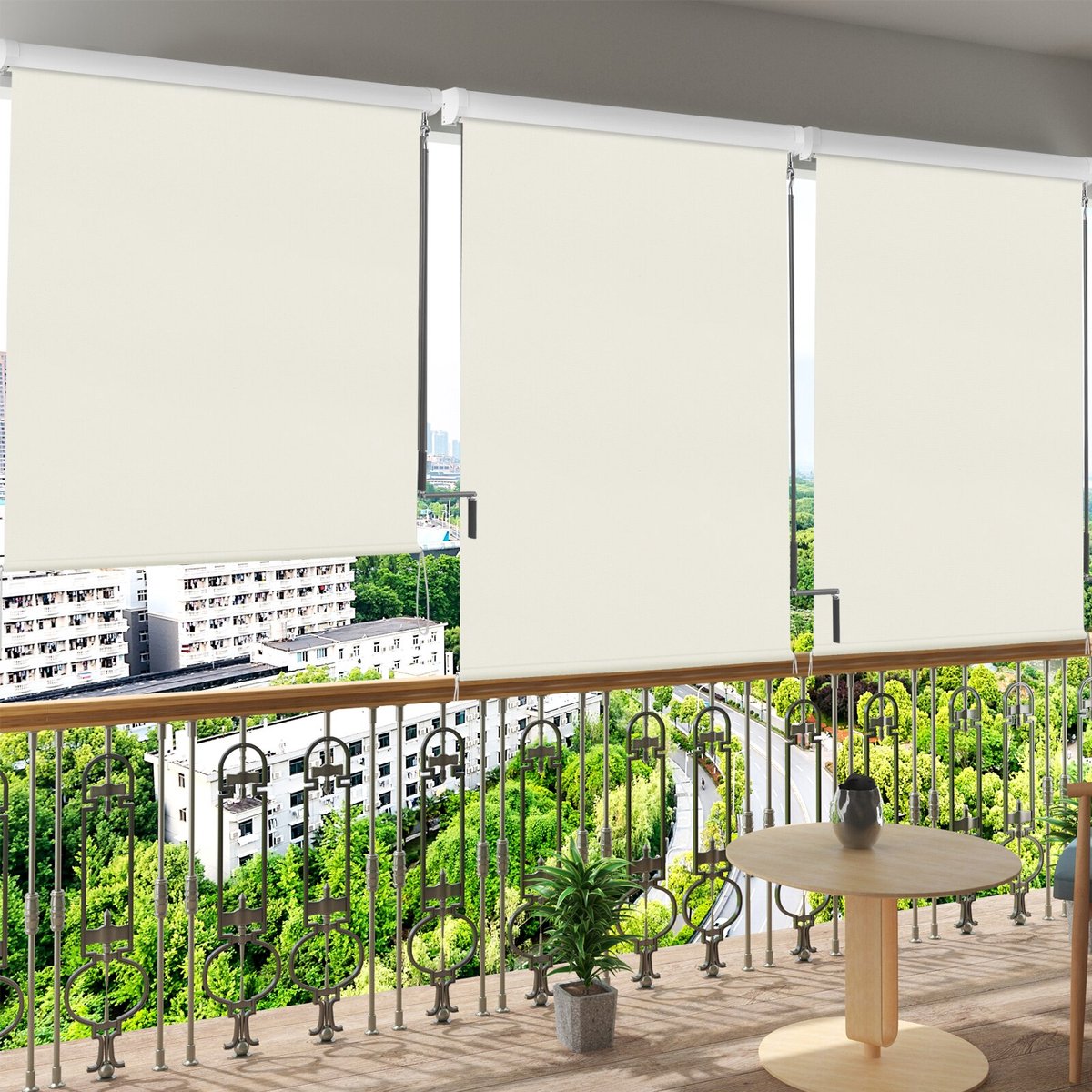 Auvent vertical Store enrouleur - pour terrasse balcon terrasse Jardin ...